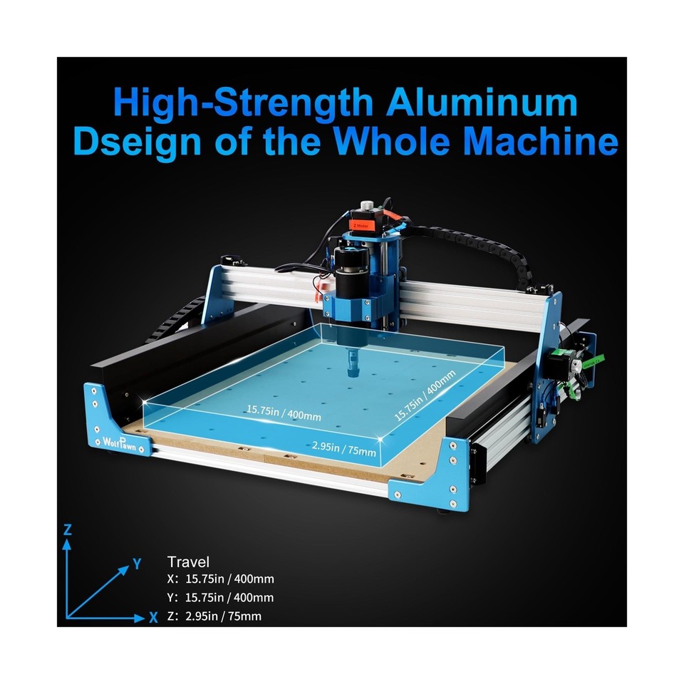 CNC Router Machine 4040 pro All Metal 3 Axis with Steel Wheel Engraver ...
