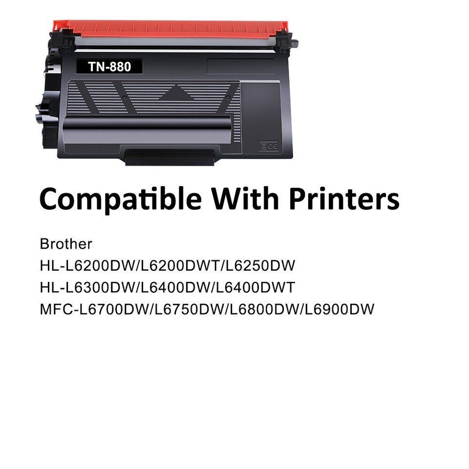 1BK Toner Cartridge for Brother TN880 TN-880 HL-L6400DWT HL-L6900DW MFC ...