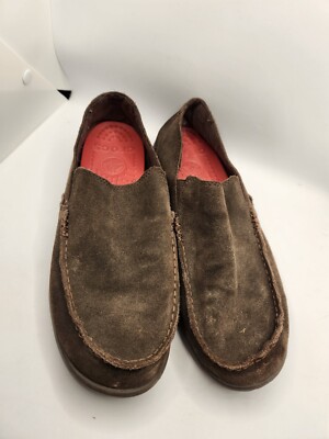Crocs men's size 10 Brown loafers shoes with removable insert | eBay