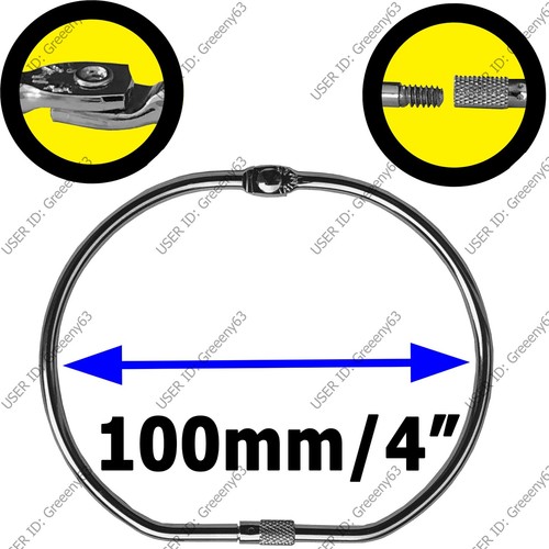 Large Heavy Duty Jailers 100mm/ 4" 150mm/ 6" Steel Hinged Key Ring ...