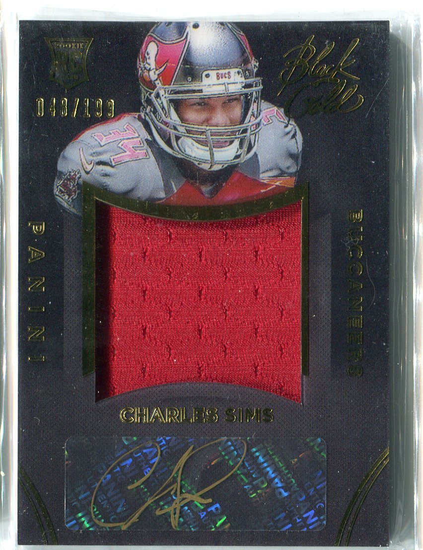 2014 Panini Black Gold Charles Sims JUMBO JERSEY RELIC AUTO AUTOGRAPH ...