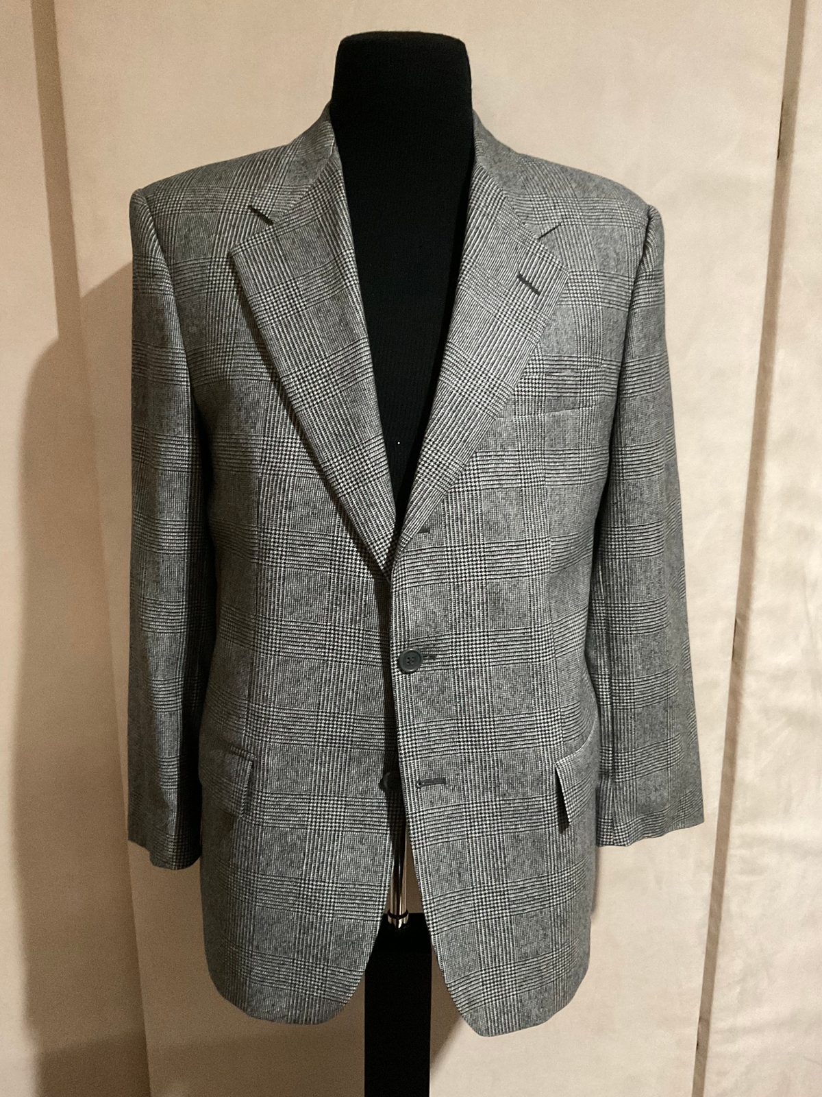 RICK PALLACK SUIT / BLACK & GREY GLEN PLAID / 40 REG … - Gem