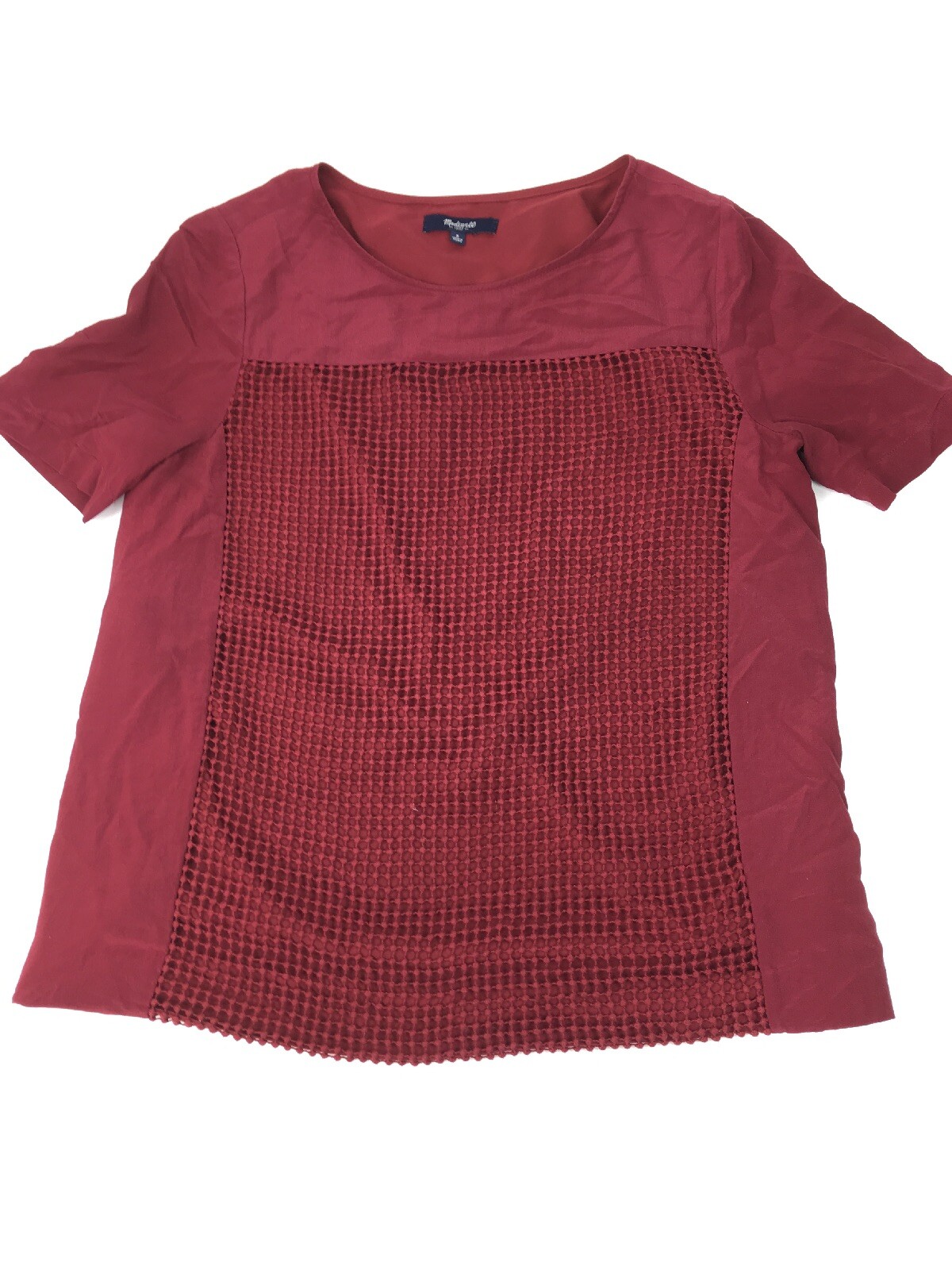 Madewell Women’s Maroon Silk Top Size S Crochet Layer | eBay