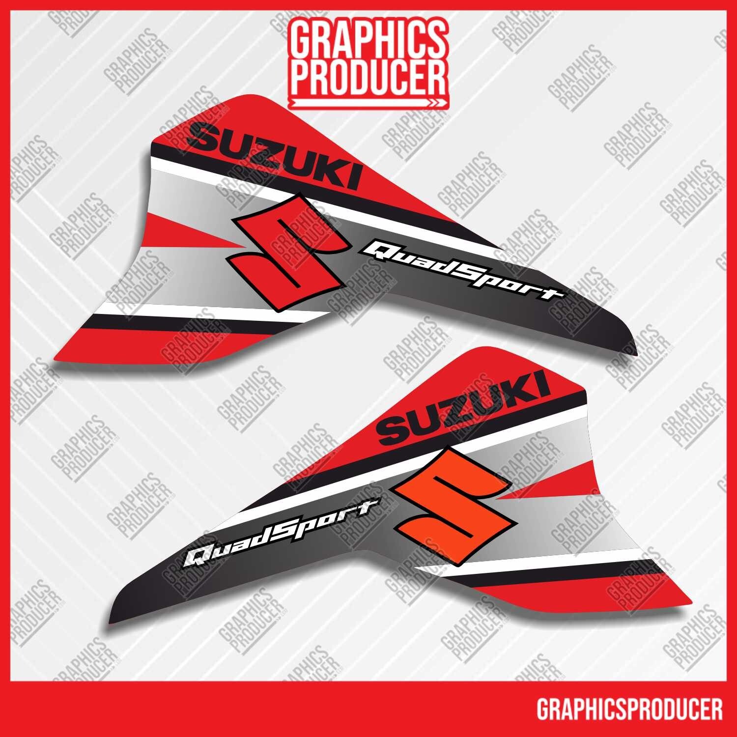 Suzuki LT80 LT 80 LT80 Decals Redesign Tank Red Sticker Graphics Thick ...