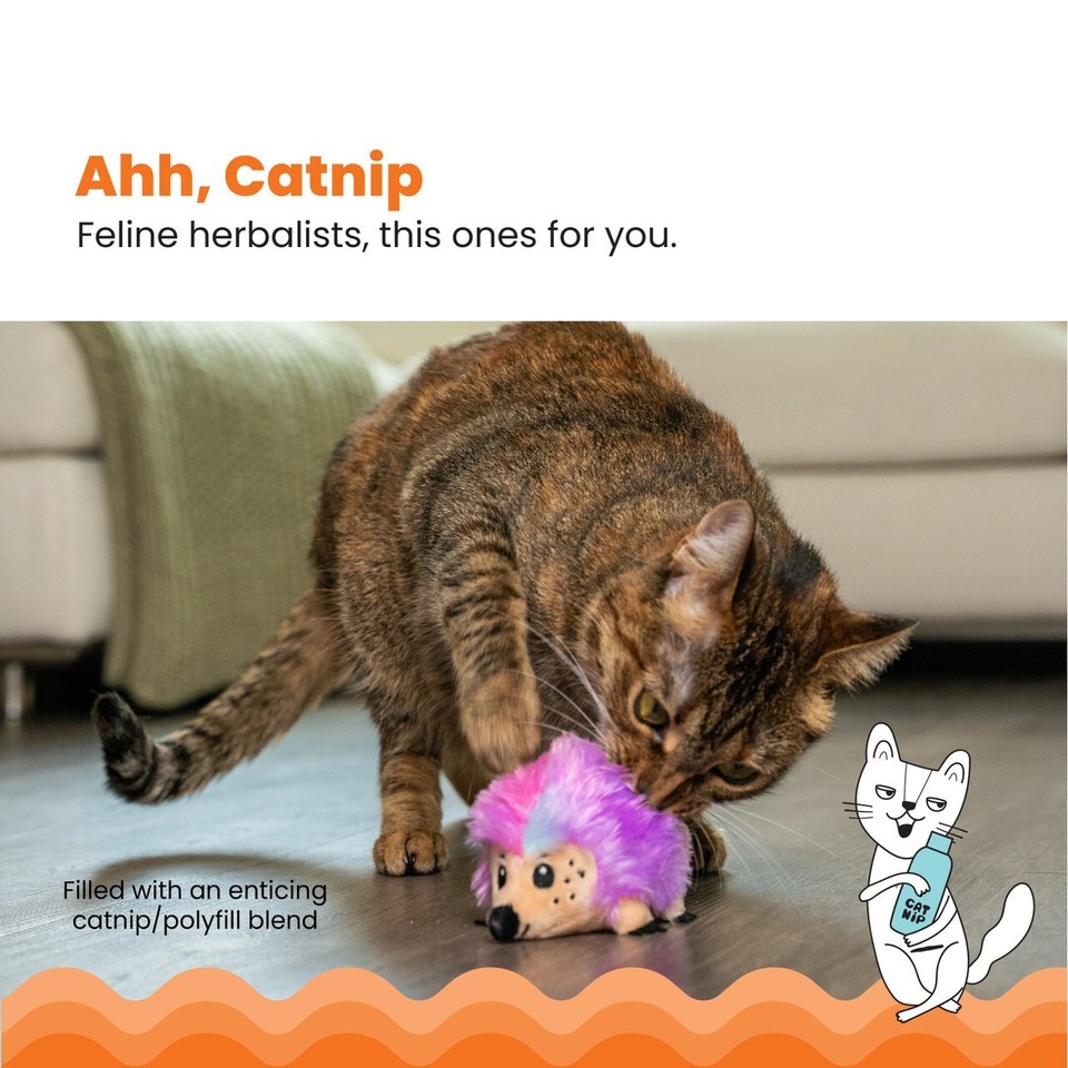 Catstages Plushies Hedgehog Plush Catnip Crinkle Rattle Cat Toy Kitty ...