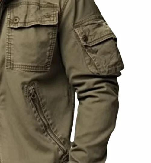 Men's Vintage Military Cargo Jackets Cotton Army Bomber Jacket | eBay