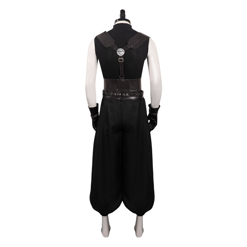 Final Fantasy 7 Zack Fair Cosplay Custome Men Black Top Pants Suit ...