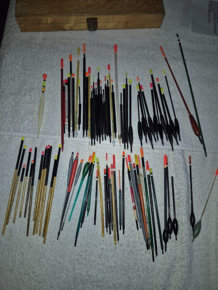 Wooden Float Box with 80 floats (Sticks, Wagglers & Bodied Waggler ...