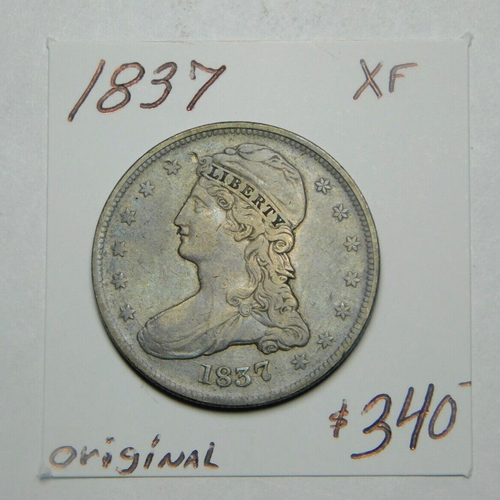 BOLD STRIKE !!!!! 1837 100% ORIGINAL GREAT DETAIL XF - BUST HALF ...
