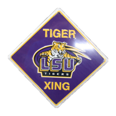 Louisiana State University LSU Tigers 12" Xing Crossing Metal Sign ...