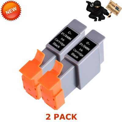 2 Pack BCI-24 Black ink For Canon i320 i350 i450 i455 i470d MP360 MP370 ...