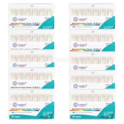 10XDental Absorbent Paper Points Endodont Cotton Fiber tips GP0.02 #15 ...