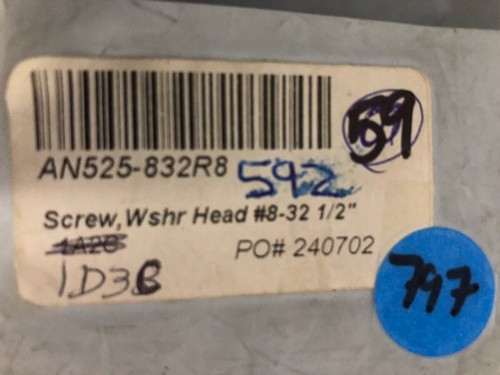SCREW WASHER HEAD #8-32 1/2" P/N AN525-832R8 FN-8130-3 # 592 (59) | eBay