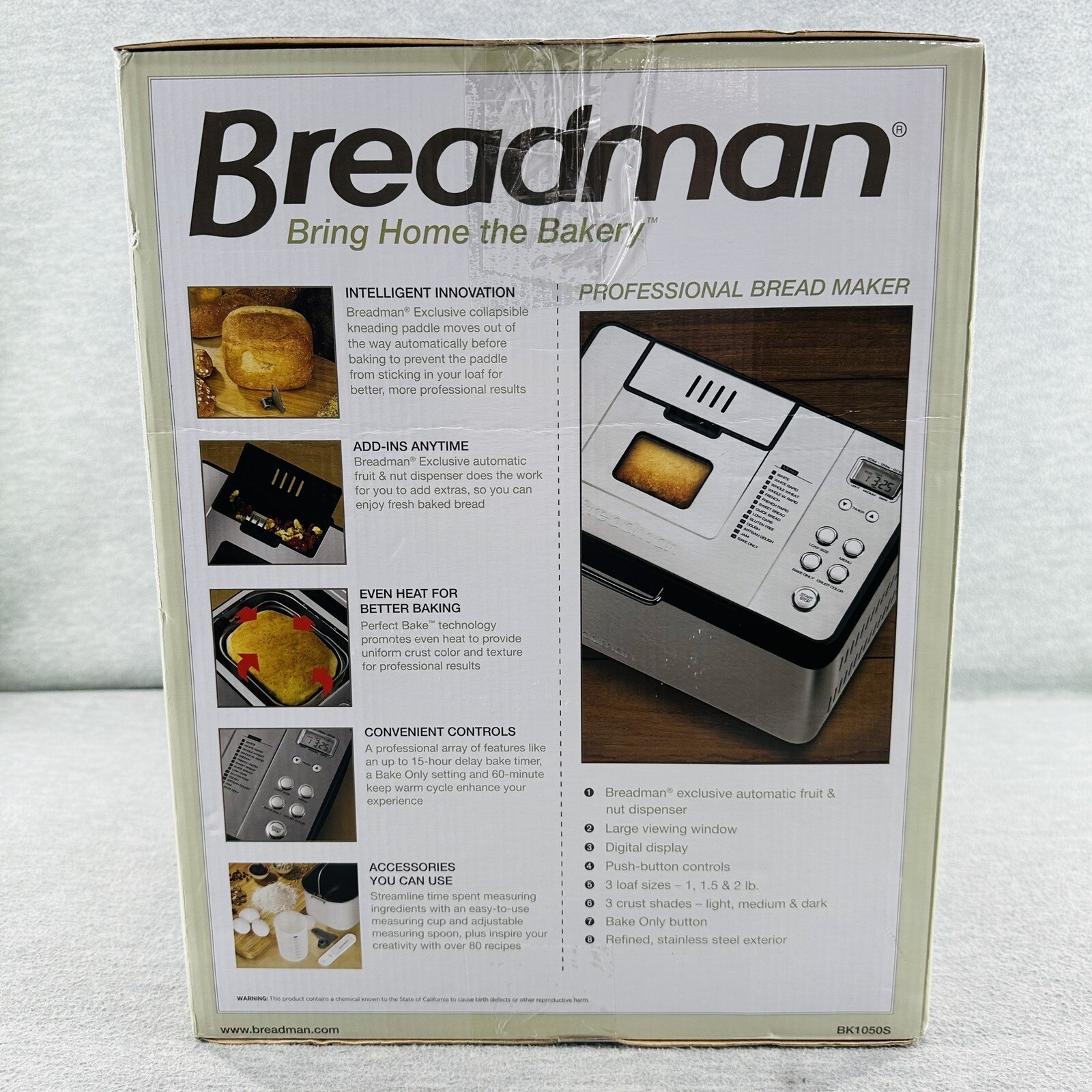 Breadman Professional BK1050S 2lb Bread Maker - Silver for sale online | eBay