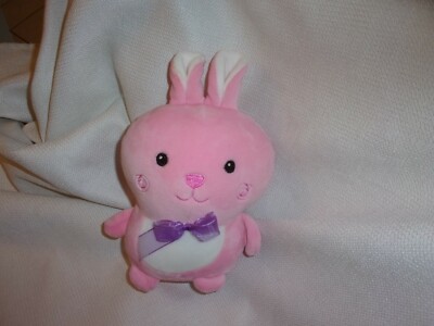 DREAM 7" PLUSH LOVEY pink bunny rabbit lovey purple bow so soft | eBay