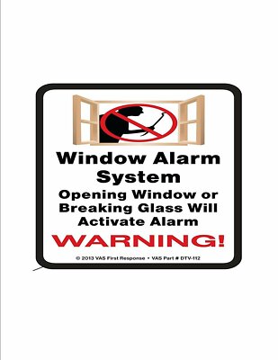 New #112 Commercial Grade Outdoor / Indoor WINDOW Alarm Warning Decal ...