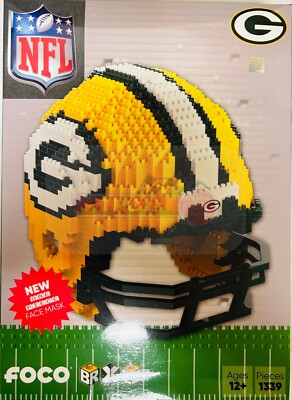 Green Bay Packers FOCO NFL BRXLZ Team Helmet 3-D Construction Block Set ...