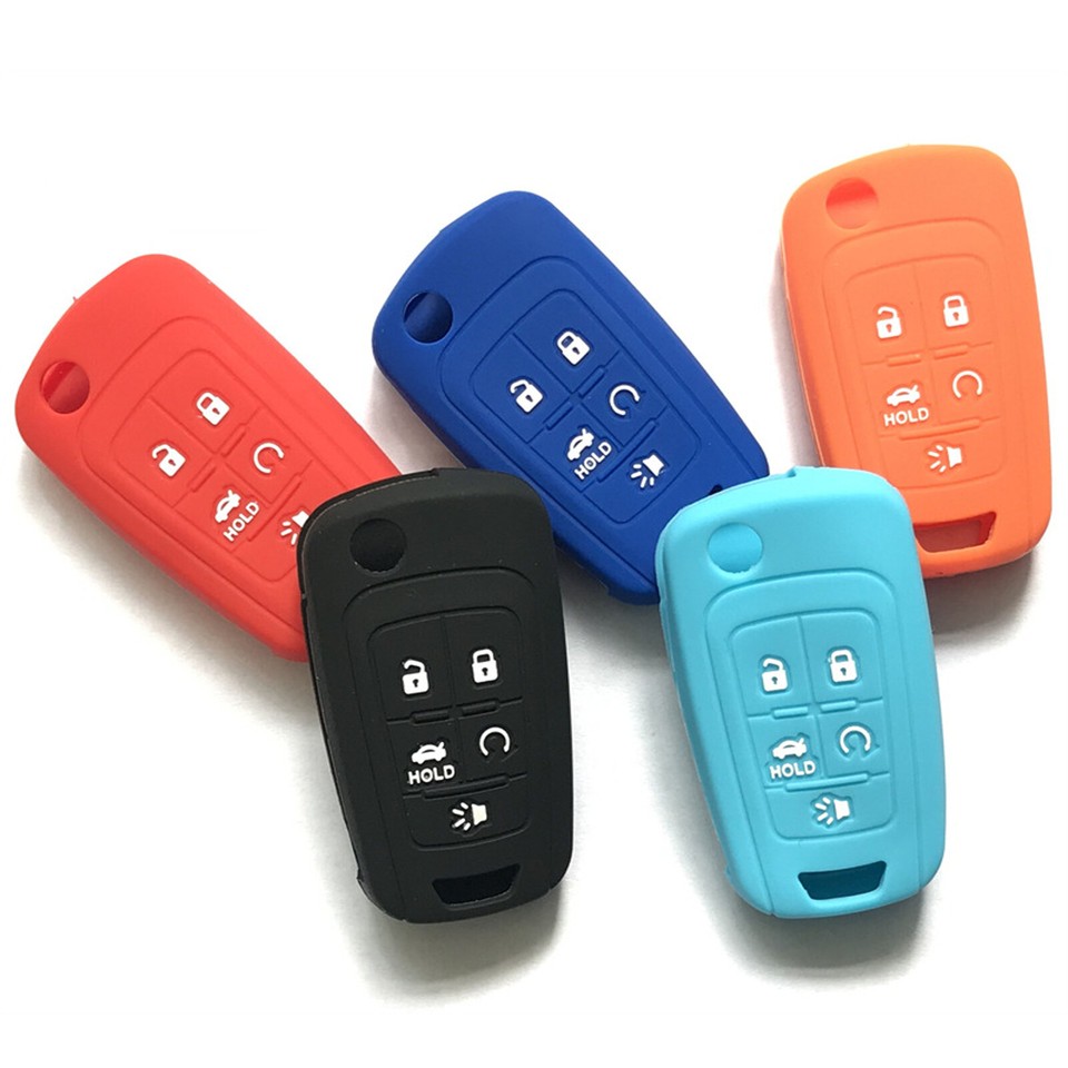 Silicone Flip Key Cover Case Remote Fob 5 Buttons For Chevrolet Cruze ...