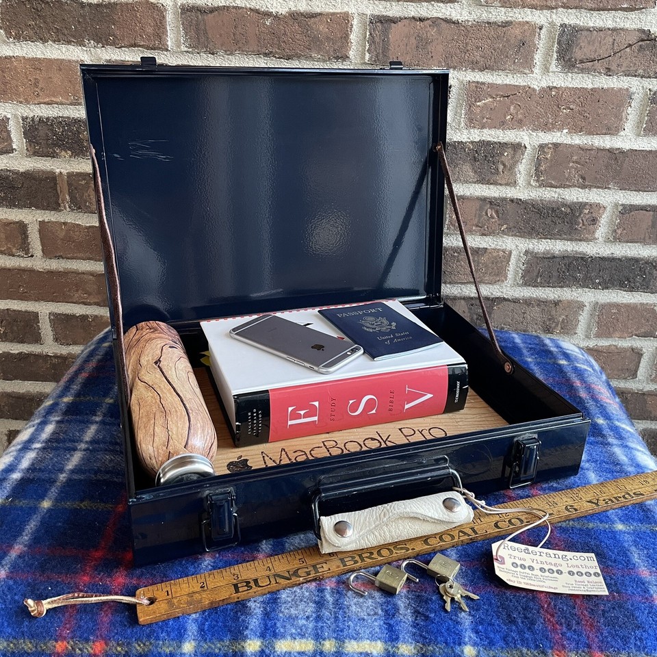 VINTAGE 1990s YACHTING STEEL STRONG BOX BRIEFCASE WITH MODIFICATIONS R ...