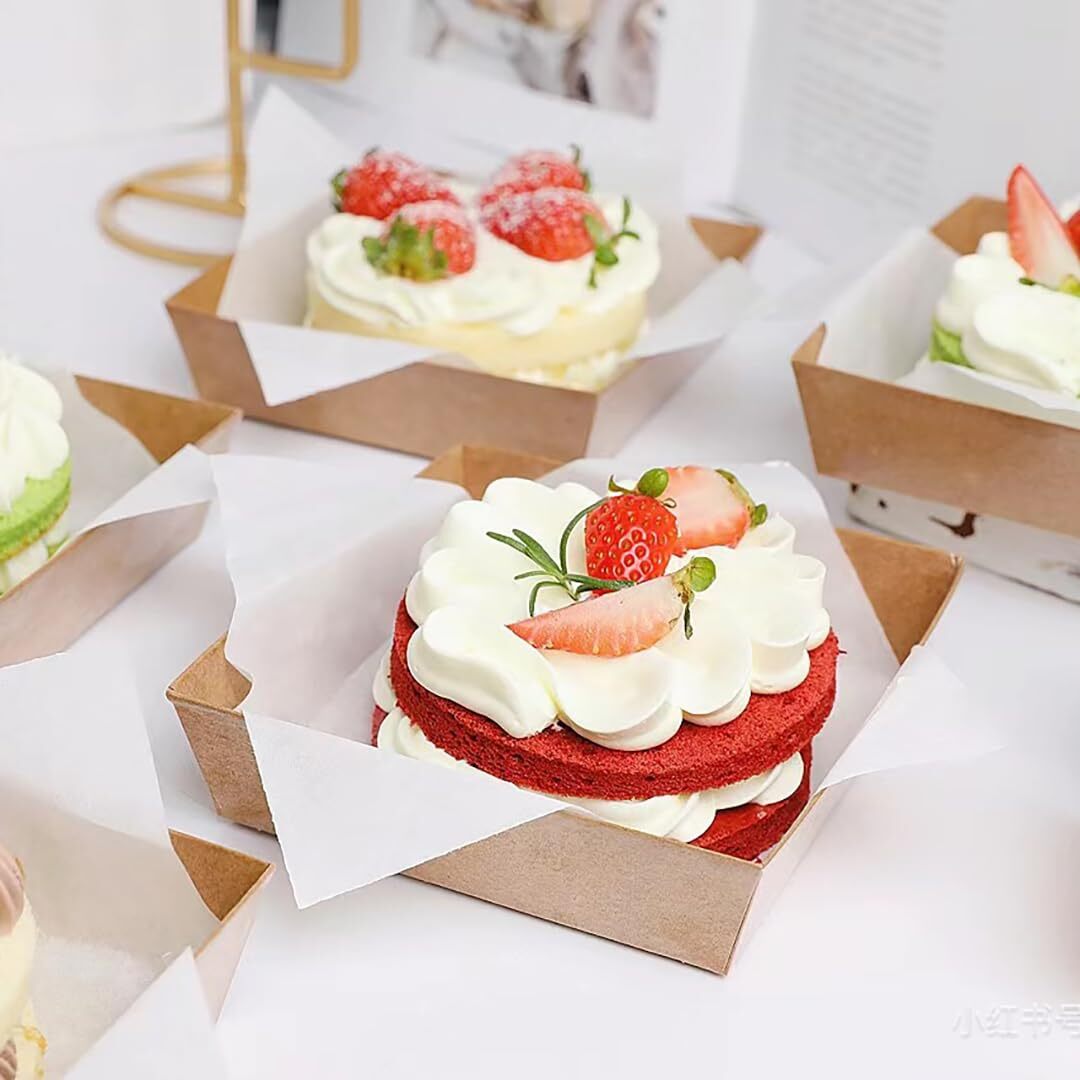 50 Pack Small Paper Charcuterie Boxes with Clear Lids 4×4 Inch Mini Cake Slic... | eBay