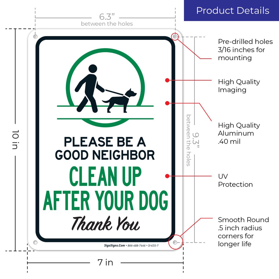 Clean Up After Your Dog Sign, Be A Good Neighbor Sign, | eBay