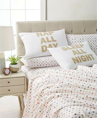 Sanders Expressions 4-Pc Nap All Day Sleep All Night Dotted Sheet Set ...