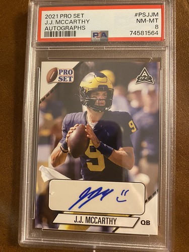 2021 pro set jj mccarthy autograph Psa 8 Michigan Football Heisman | eBay
