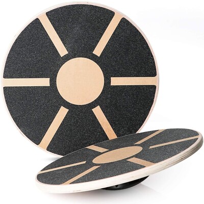 Non-Slip Wooden Wobble Board Balance Training Exercise Rehabilitation ...