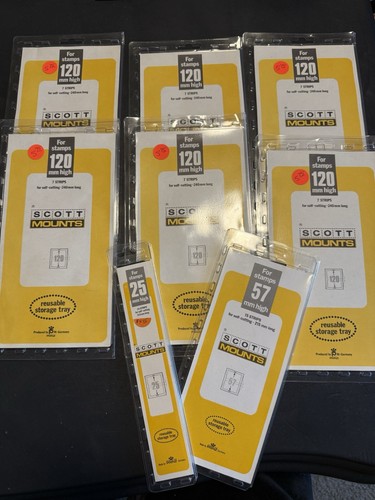 8 Pack Mix Lot Of Larger Sized Pre-cut Scott Black Mounts Most Unused ...