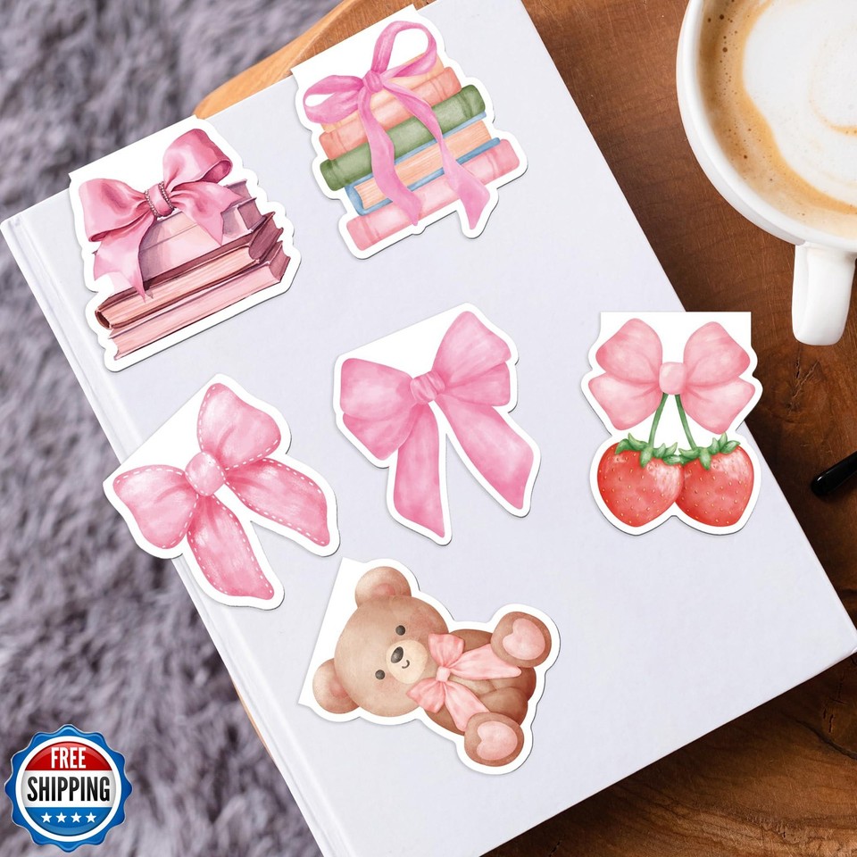 Pink Bows Magnetic Bookmarks, 12 Pcs Girly Magnet Book Mark Clips | eBay