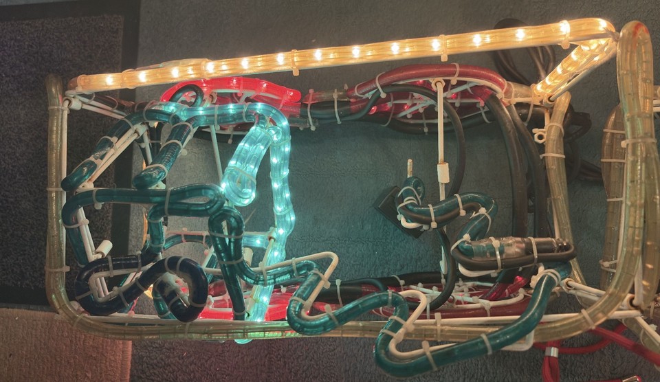 Christmas 3d flashing rope light train multi-coloured indoor or outdoor ...
