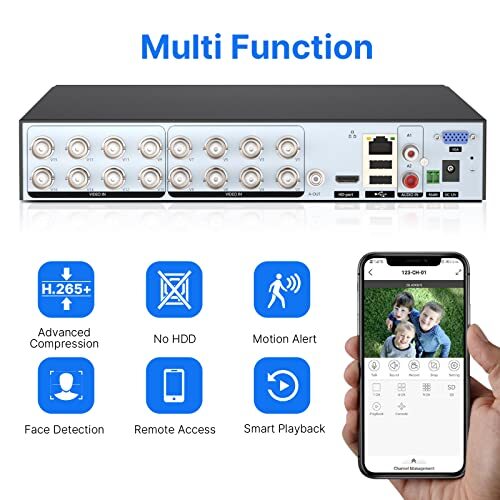 16 Channel Dvr 5mp/1080p Digital Video Recorder Dvr For Security Camera ...