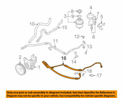 BMW E60 E60N E61 E61N EXPANSION POWER STEERING HOSE 32416780500 NO DUTY ...