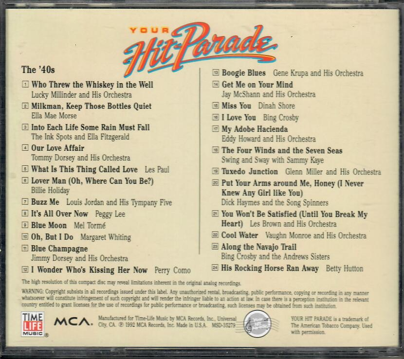 Time-Life ~ Your Hit Parade: The '40s CD | eBay