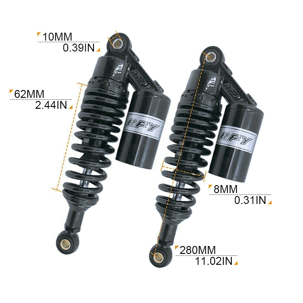 Rear shock absorbers 280mm for Keeway Superlight 125 RS2B 4065591204172 ...