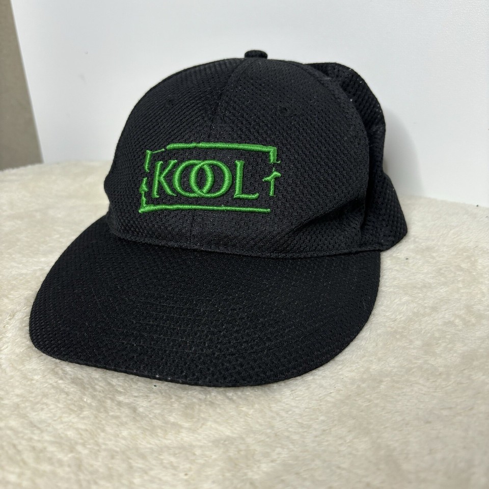 VINTAGE Kool Hat Cap Clasp Back Black Green Cigarette Spell Out Logo ...