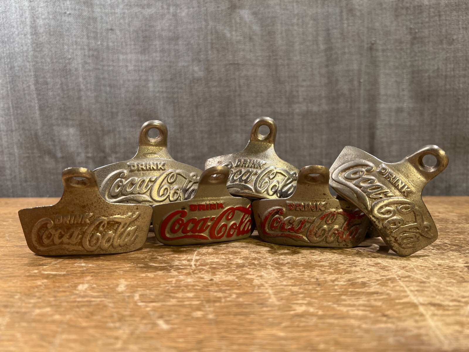 Vintage Coca Cola Metal Bottle Openers Lot of 6 Antique Coke Soda Pop ...