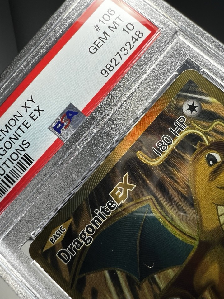 2016 Pokémon XY Evolutions #106 Dragonite EX Gold Full Art PSA 10 Gem ...