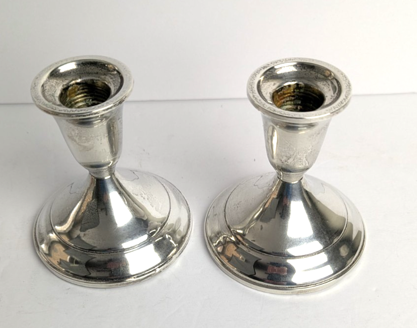 Sterling Silver Towle #512 Estate Vintage Weighted Candlestick Holders ...