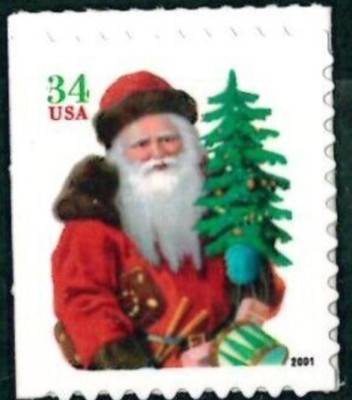 US #3543 MNH 2001 Santa Red Cape | eBay