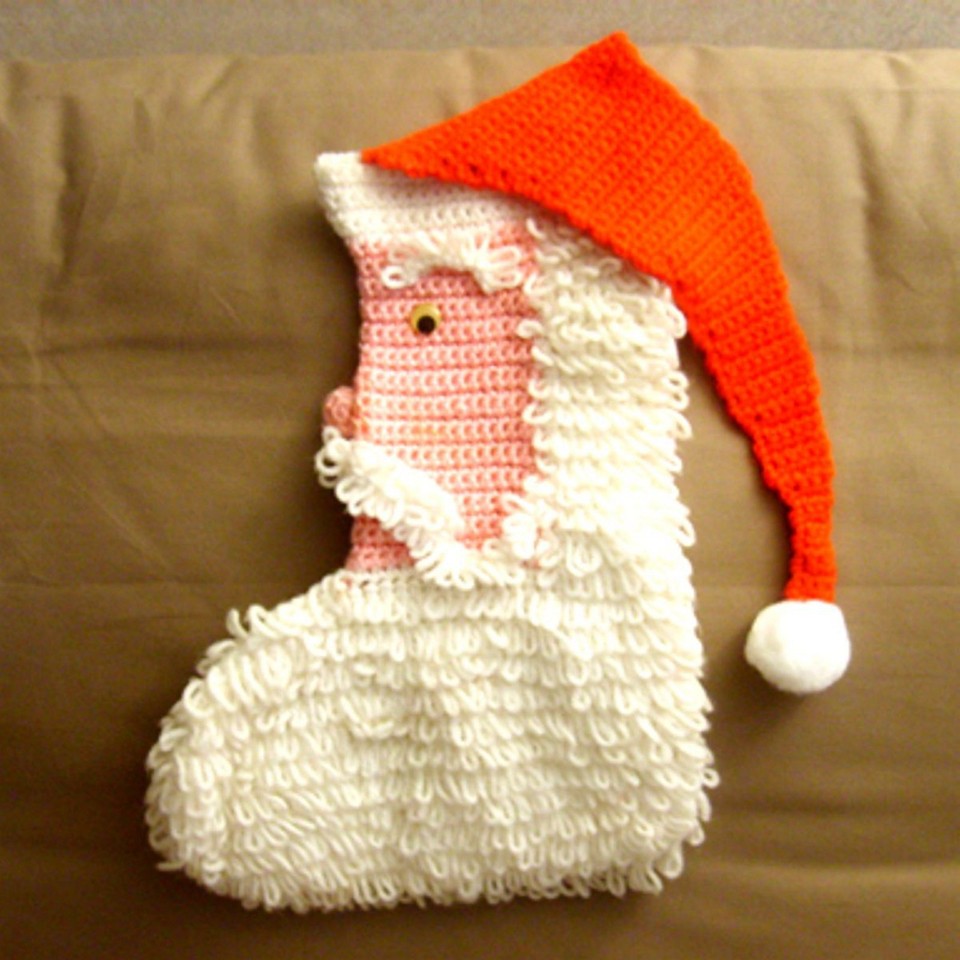 Crocheted Christmas Santa or Elf Stocking Pattern-Loopy | eBay
