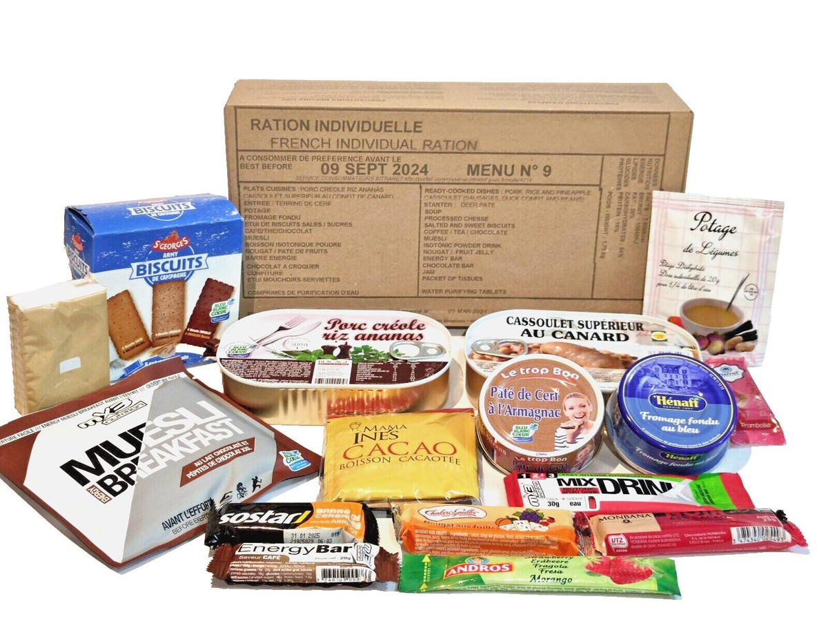 French Army MRE Ration 24 Hour Meal Ready To Eat Menu 2 French Army MRE ...