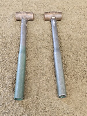 2 Hackett copper Brass sledge Hammer Mallet 1.5 3 Lb Non Sparking Body ...