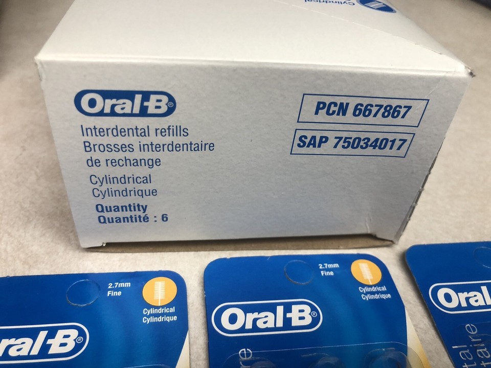 36 Oral B Interdental Refills Cylindrical Brushes 2.7mm Fine New | eBay