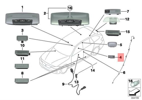 Genuine LED module centre console BMW Hybrid X1 E84 F20 21 22 23 ...