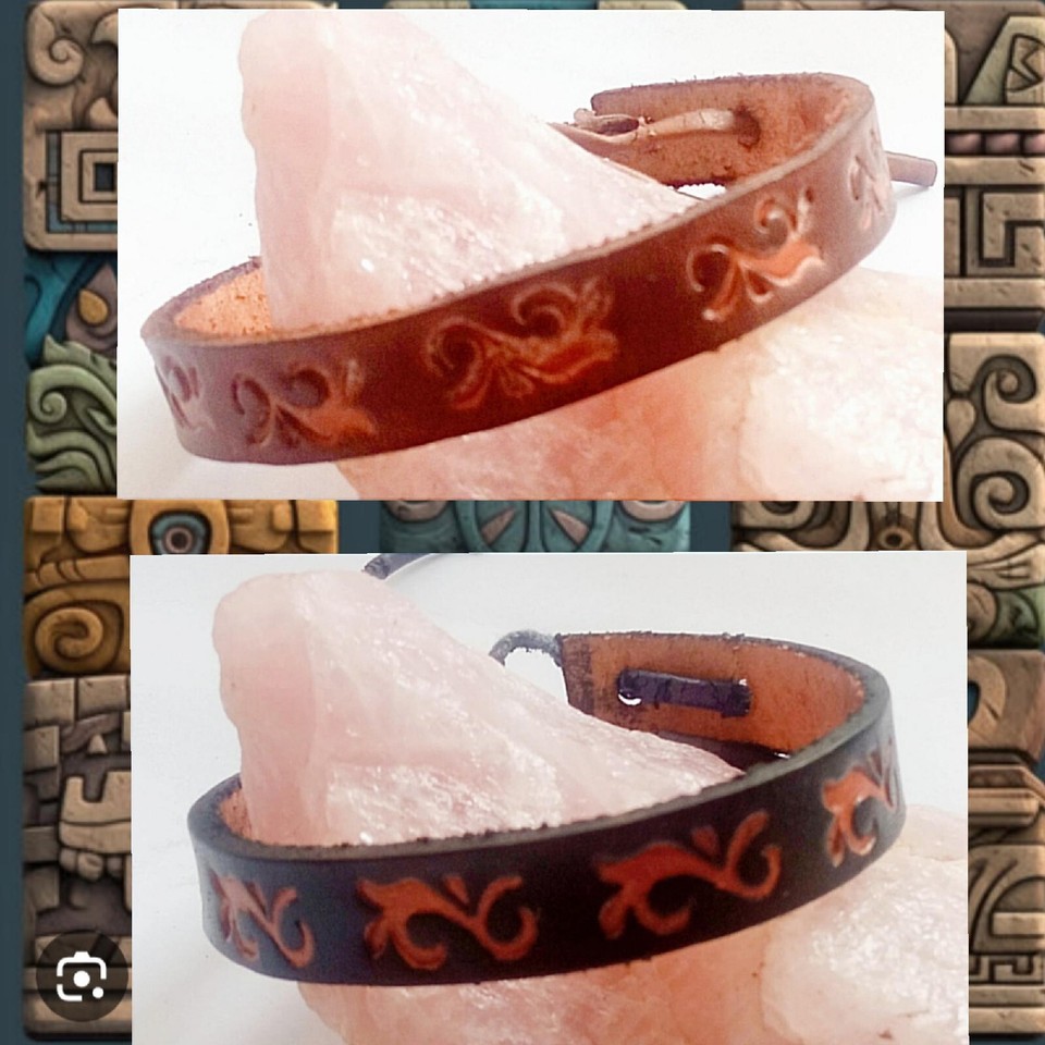 Handmade Genuine Leather Bracelet For Men With Symbols Inca Culture ...