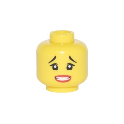 LEGO - Minifig, Head Female Raised Eyebrows Red Lips Open Mouth ...