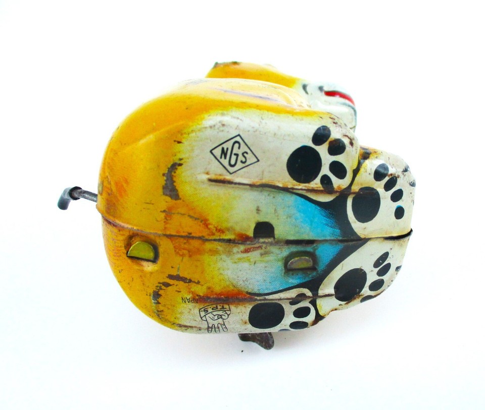 Old Vintage TPS Wind-Up Lithographed Tin Toy Mechanical Toy Dog | eBay