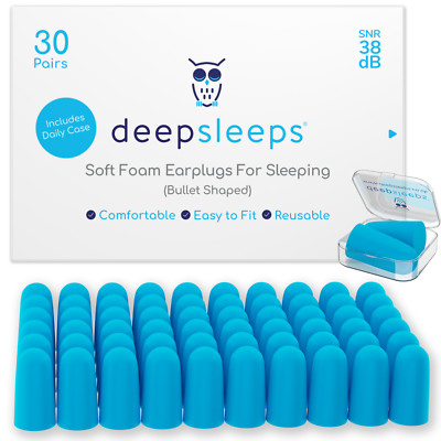Deep Sleeps Ear Plugs for Sleep Foam 30 Pairs Soft Noise Cancelling ...