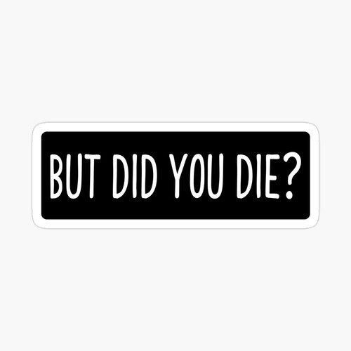 But Did You Die Cool Motorcycle Or Helmet Stickers Bikers Gifts Size 5 ...